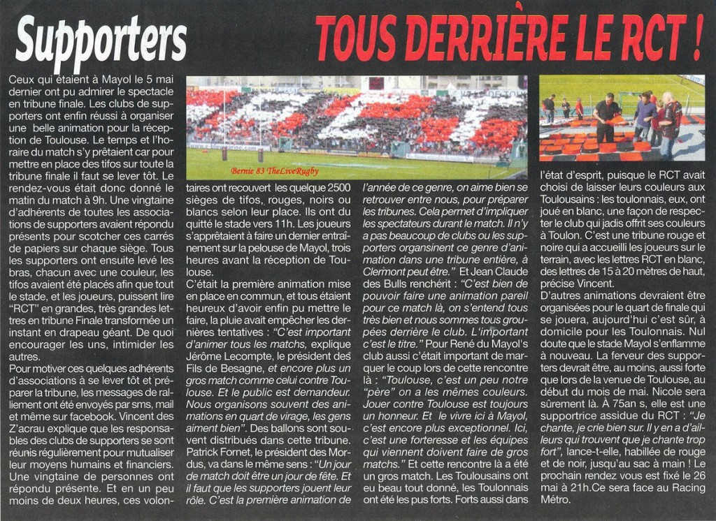 Rugby Infos Toulon : tous derrière le RCT !! – Blog RCT