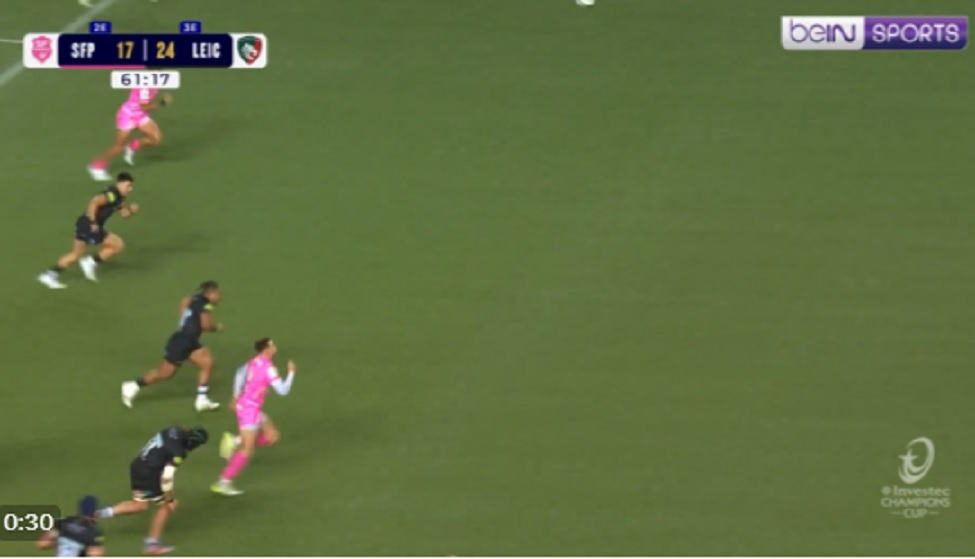 VIDEO : L'incroyable essai de 80 mètres de Léo Barré contre Leicester ...