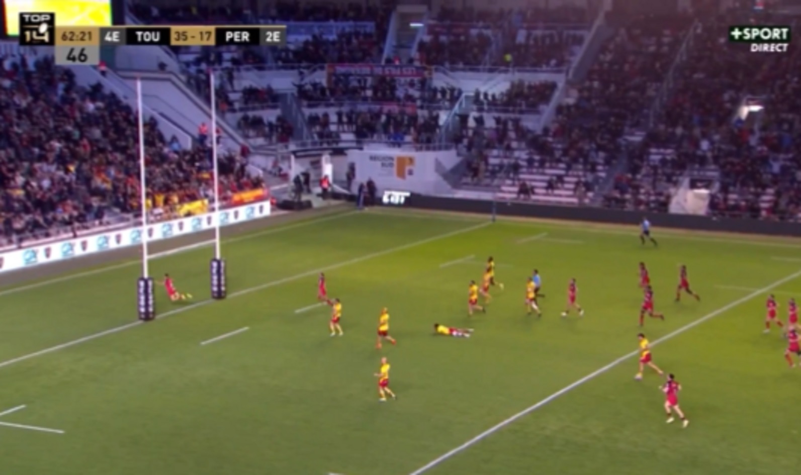 VIDEO : L'essai de 50 mètres inscrit par Gaël Dréan contre l'USAP ! - Blog RCT