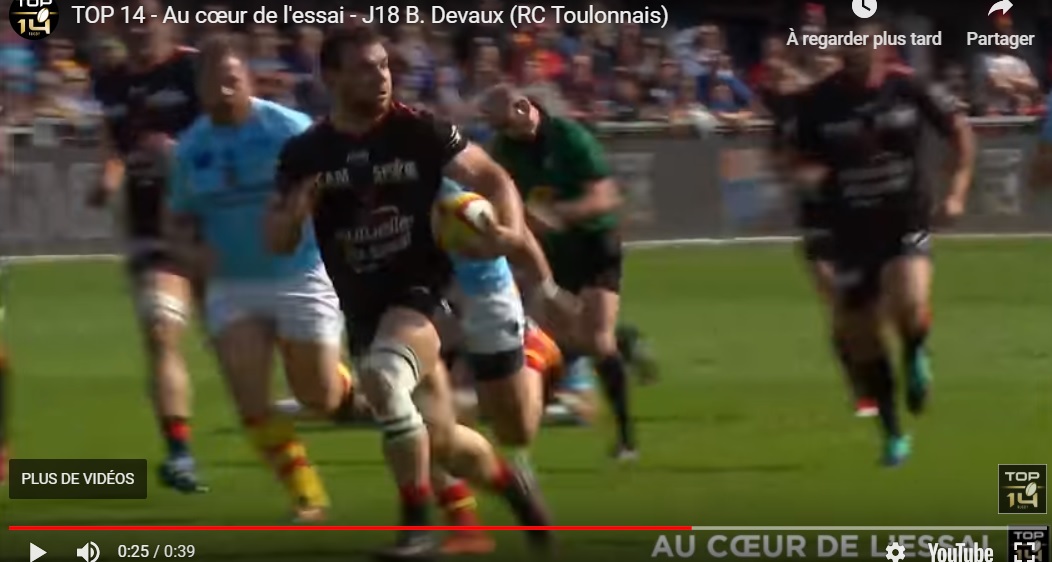 VIDÉO: Revivez l’essai de Bruce Devaux depuis la pelouse ! – Blog RCT